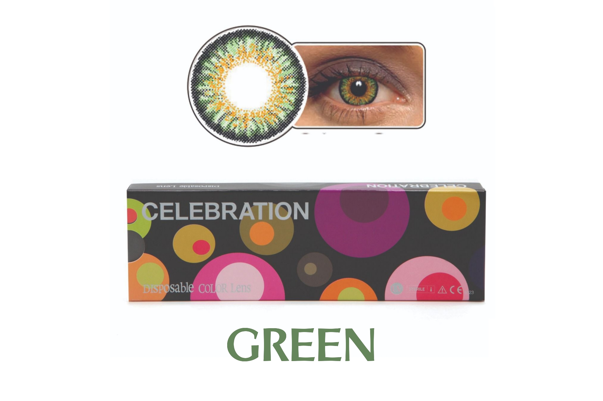 CELEBRATION WEEKLY PREMIUM GREEN PLANO ( 10 Lens/Box )
